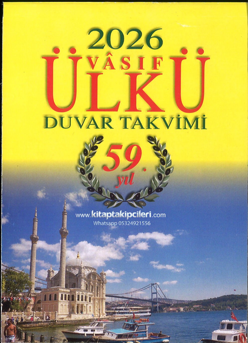 2026 ÜLKÜ Duvar Takvimi Vasıf 59. Yıl Yapraklı Renkli Resimli Kuşe ...