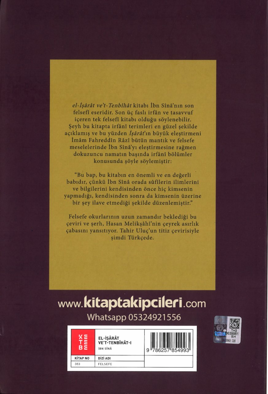 El İşarat Vet Tenbihat, İbni Sina, Fizik, Metafizik, Tasavvuf, Mantık ...